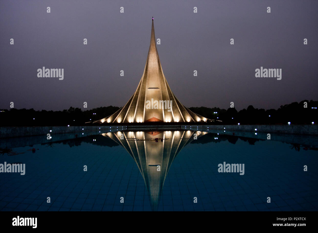 The National Memorial Tower or Jatiya Smriti Shoudha at Savar, about 20 ...