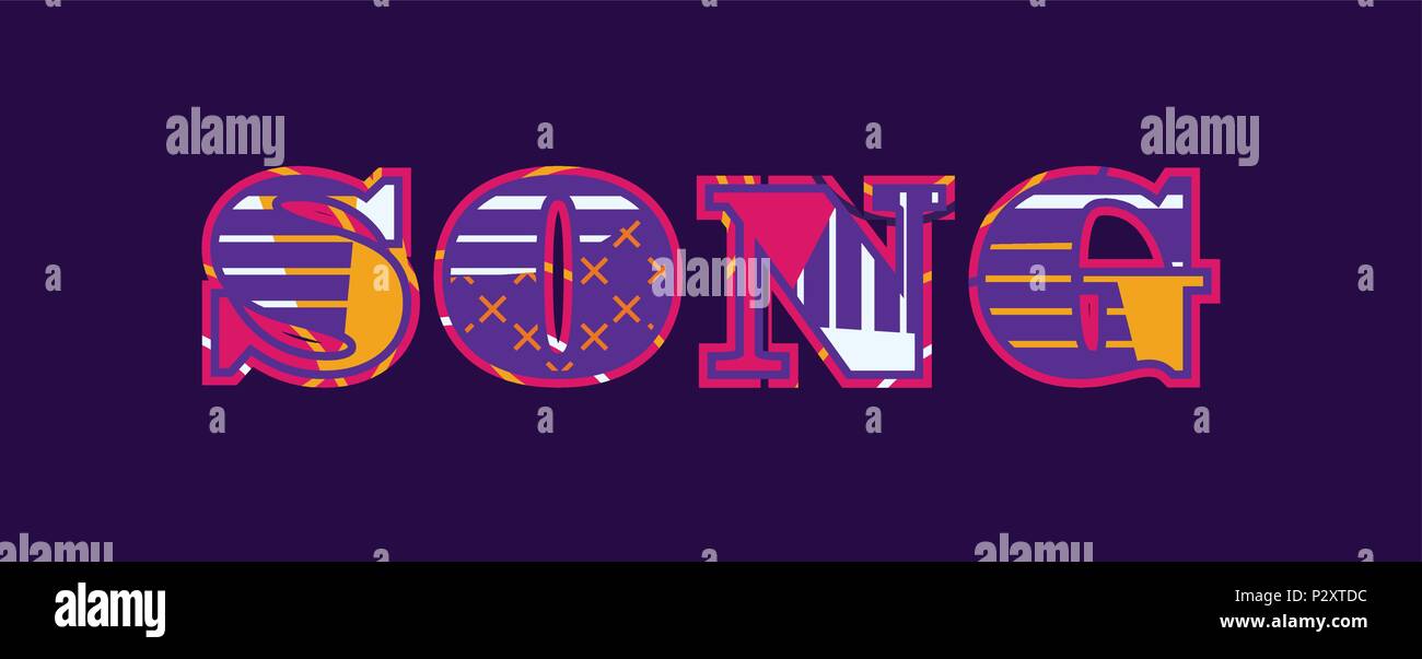 The word SONG concept written in colorful abstract typography. Vector ...