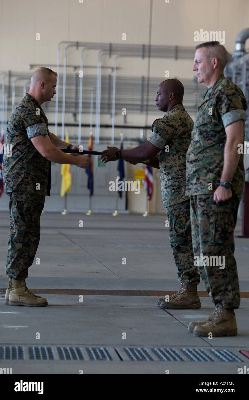 U.S. Marine Corps Lt. Col. Jabari Reneau, commanding officer of Marine ...