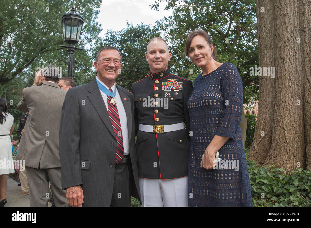 From left, retired U.S. Marine Corps Col. Jay R. Vargas, Medal of Honor ...