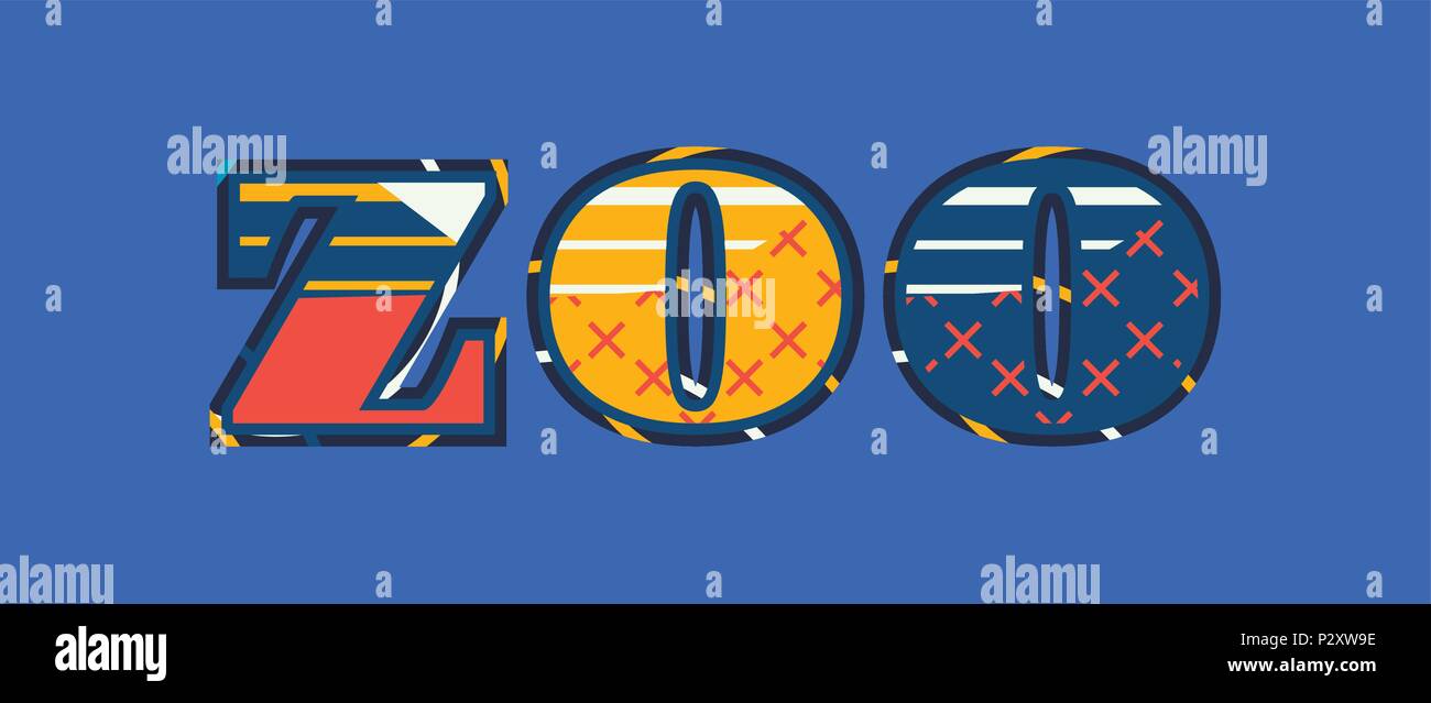 The word ZOO concept written in colorful abstract typography. Vector ...