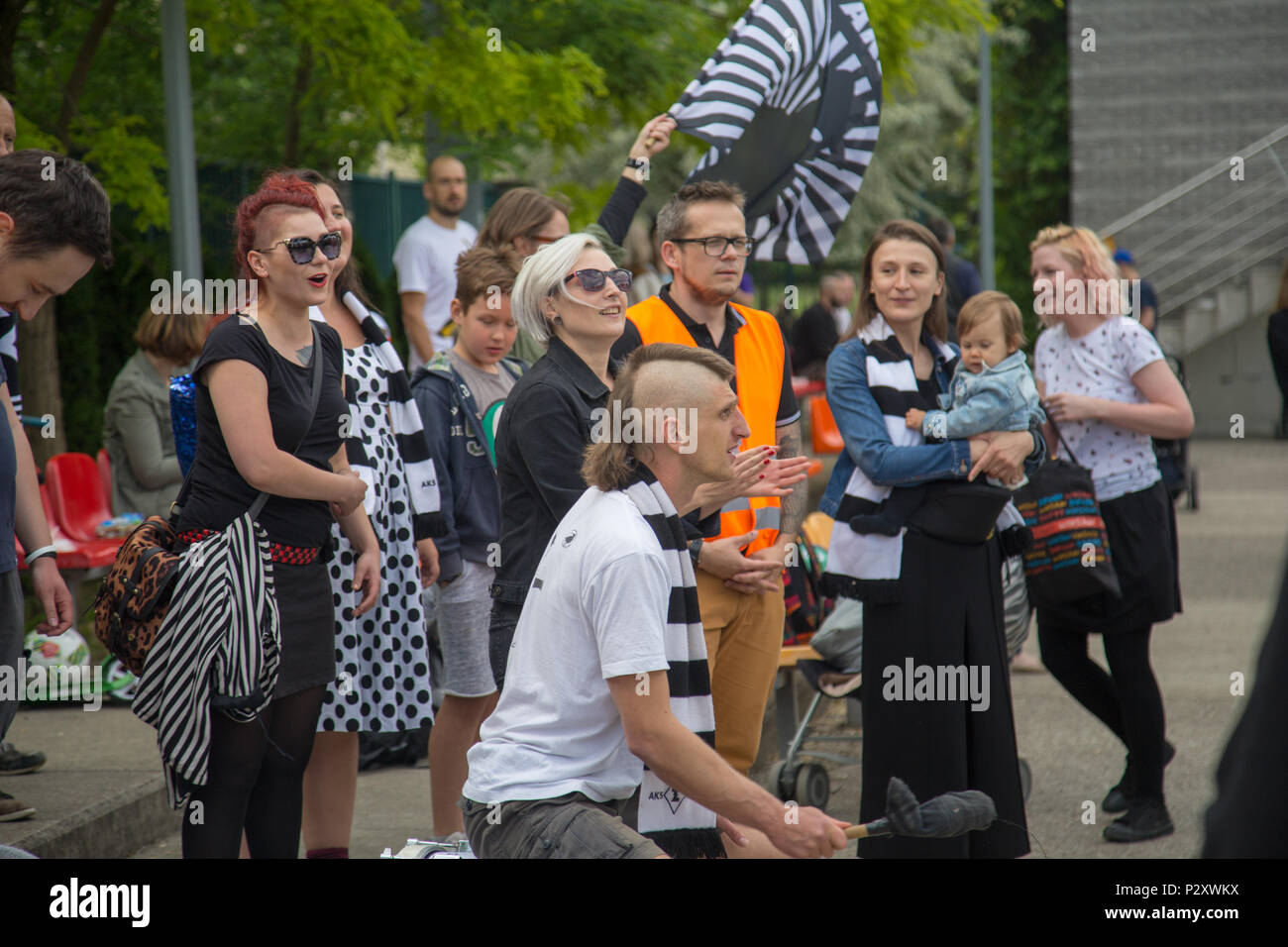 Football fans of local football club AKS Zly Stock Photo - Alamy