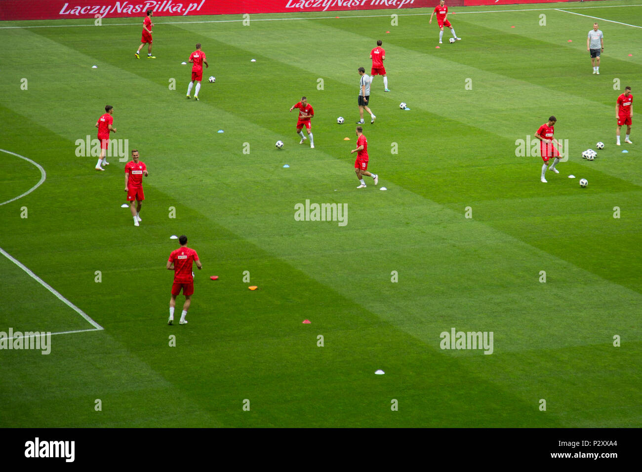 Polish football players at PGE Narodowy, Polish National Stadium in ...
