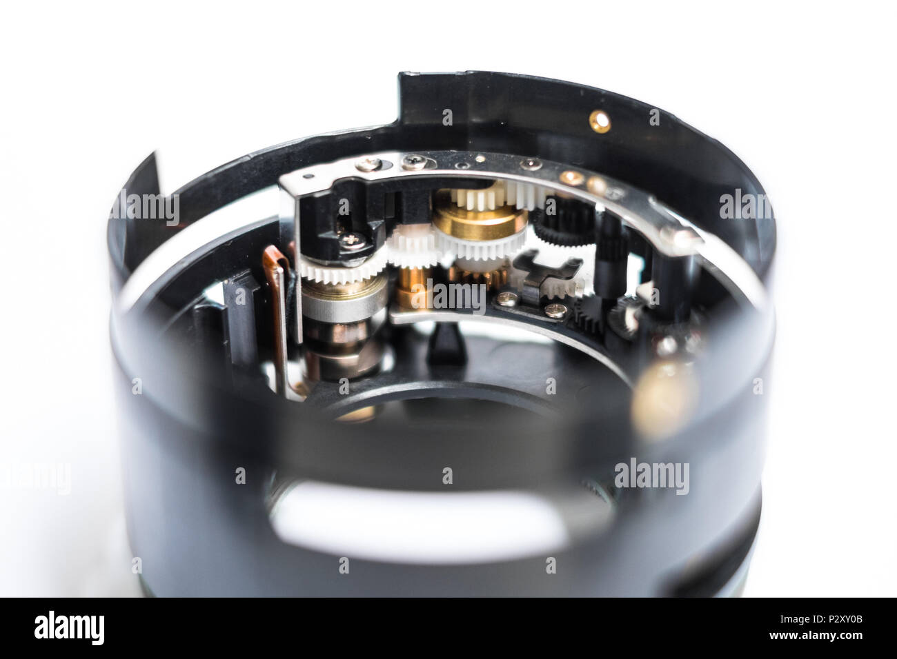 disassembled lens closeup - camera technology macro - mechatronics ...