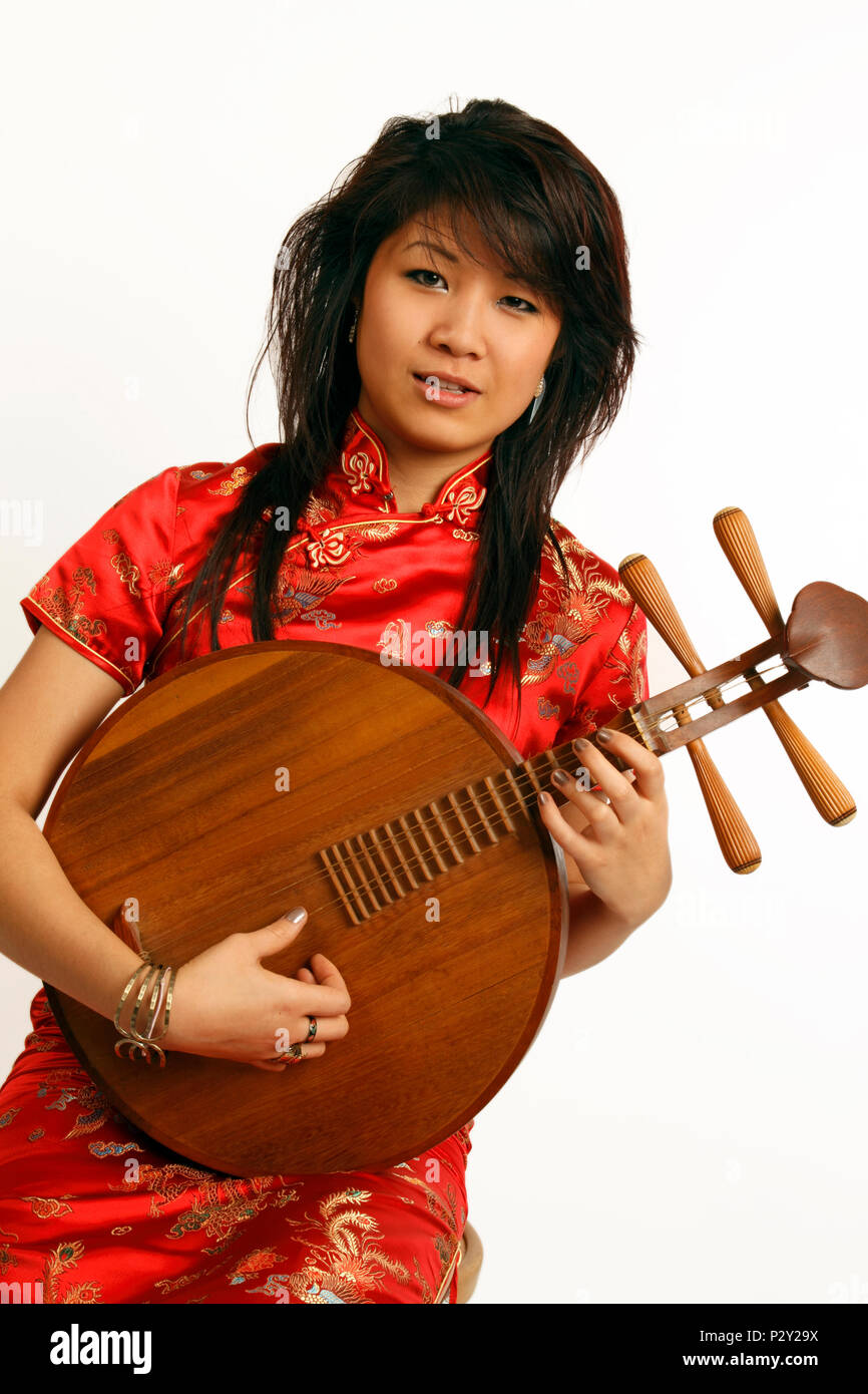 Chinese Lute player Stock Photo - Alamy