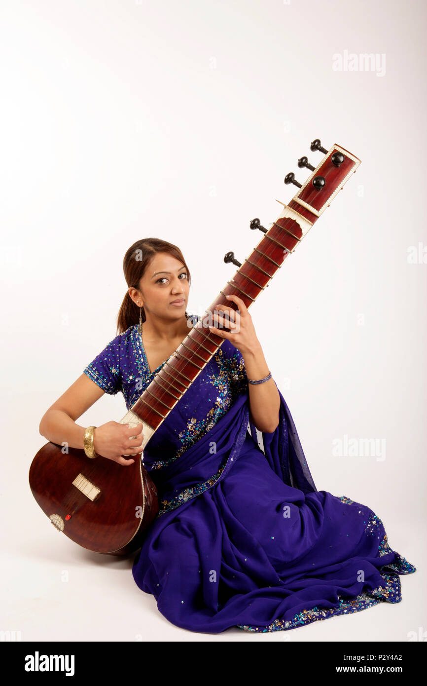 Sitar in playing position - generic Stock Photo - Alamy