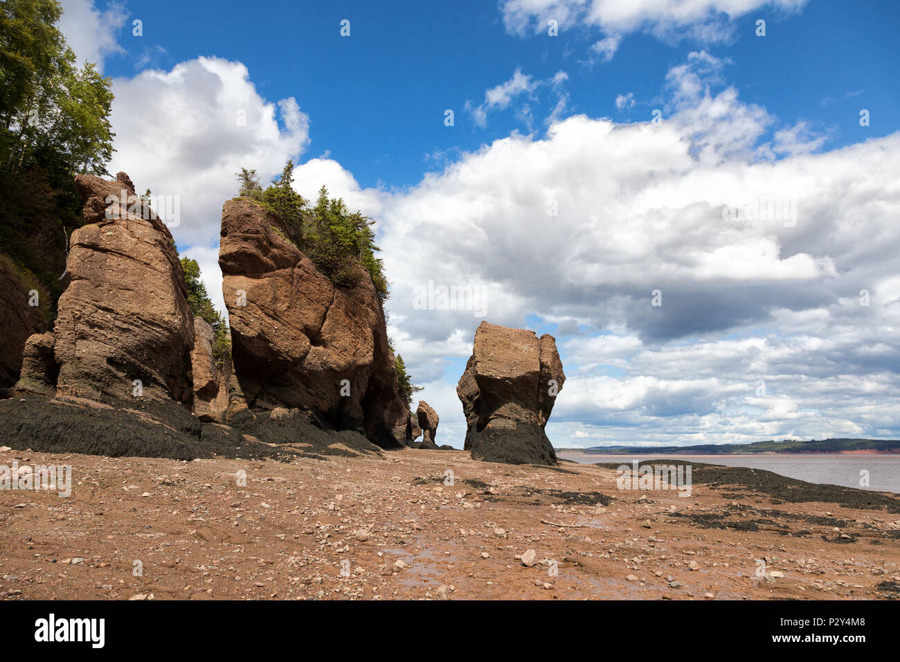The flowerpot rock formations at Hopewell Rocks, Bay of Fundy, New ...
