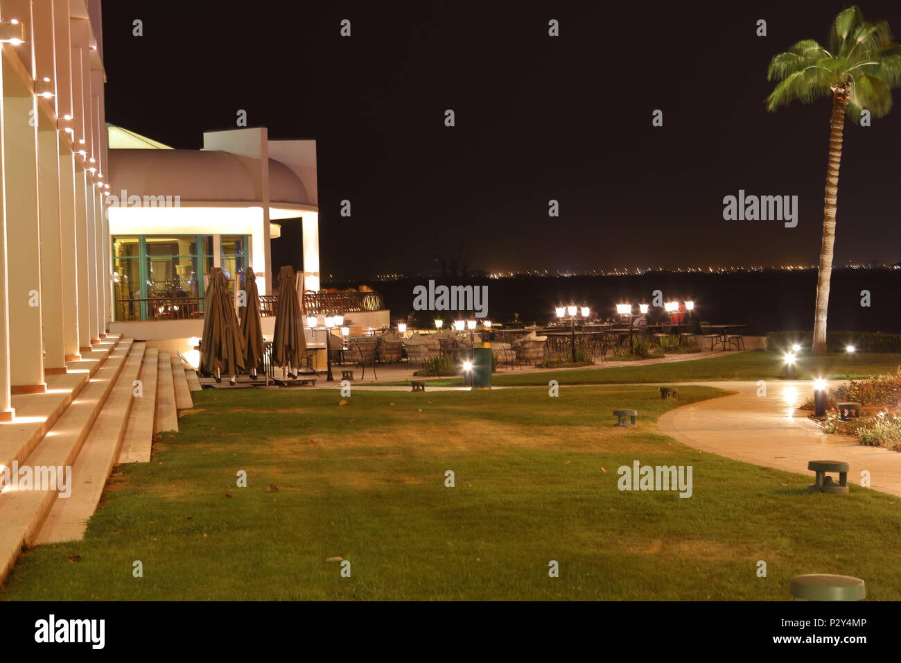 Night time view at Corniche, Doha Qatar Stock Photo - Alamy