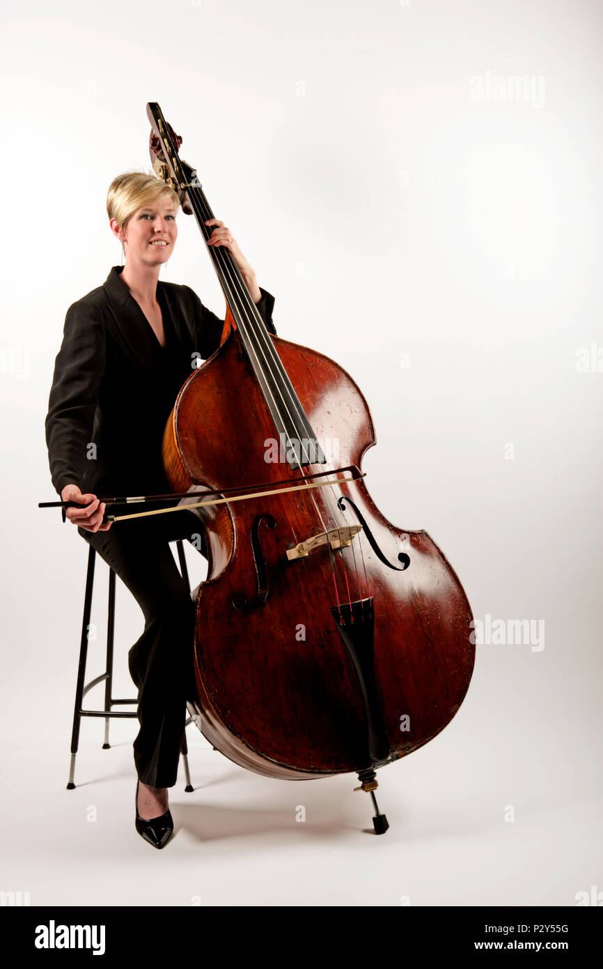 Generic - Female Double Bass player Model release - Kylie Davies Stock ...