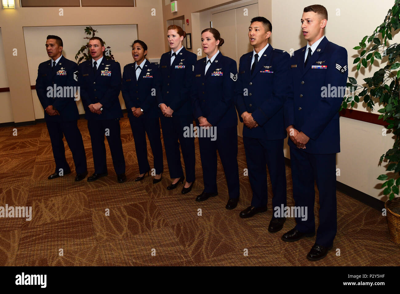 Members of the 2nd Space Warning Squadron and the 8th SWS sing the ...