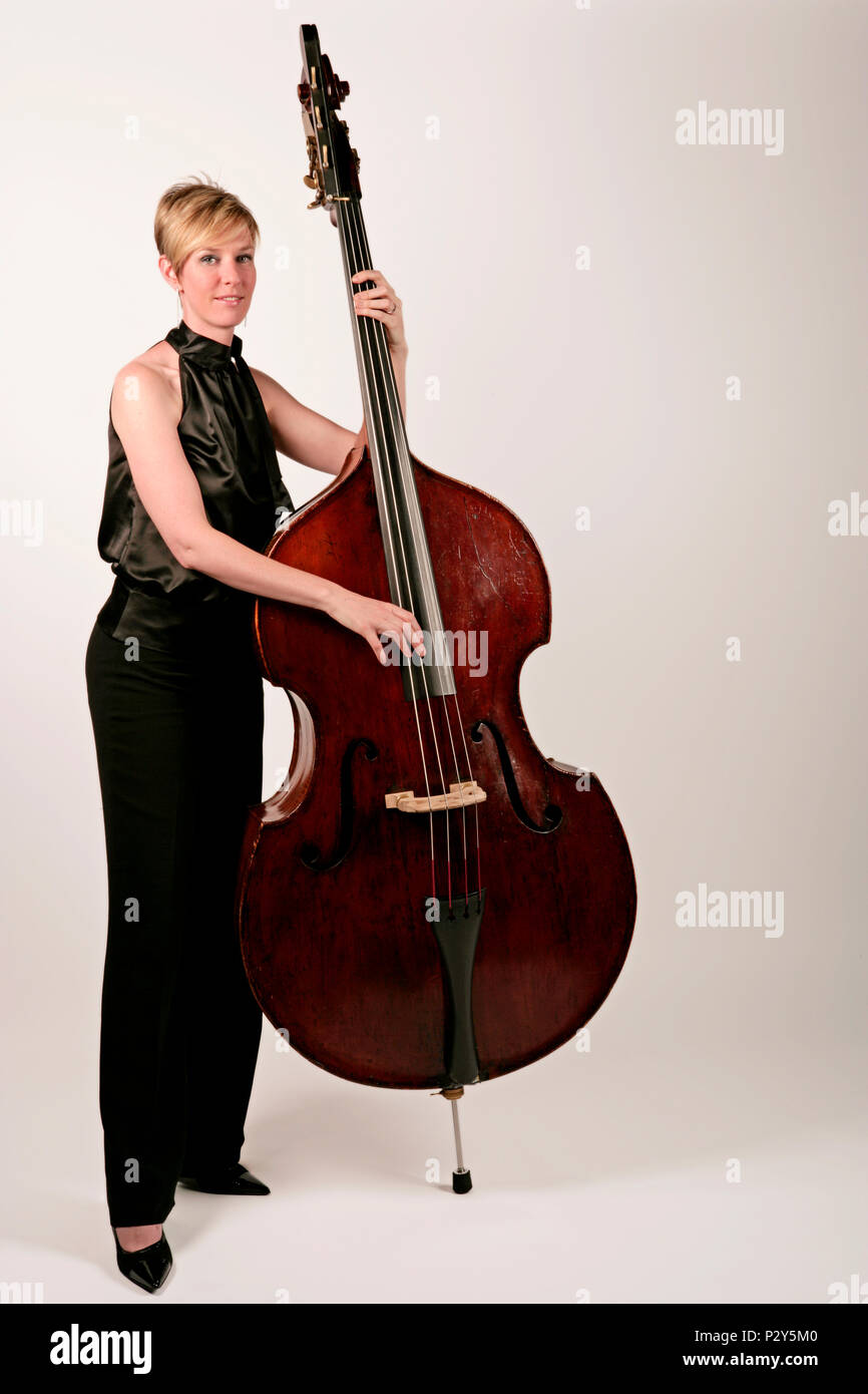 Playing double bass white hi-res stock photography and images - Alamy