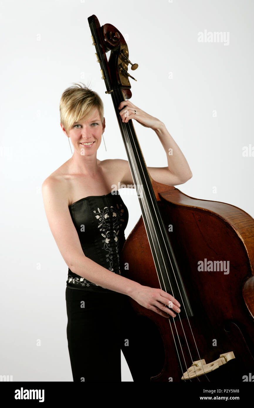 Playing double bass white hi-res stock photography and images - Alamy
