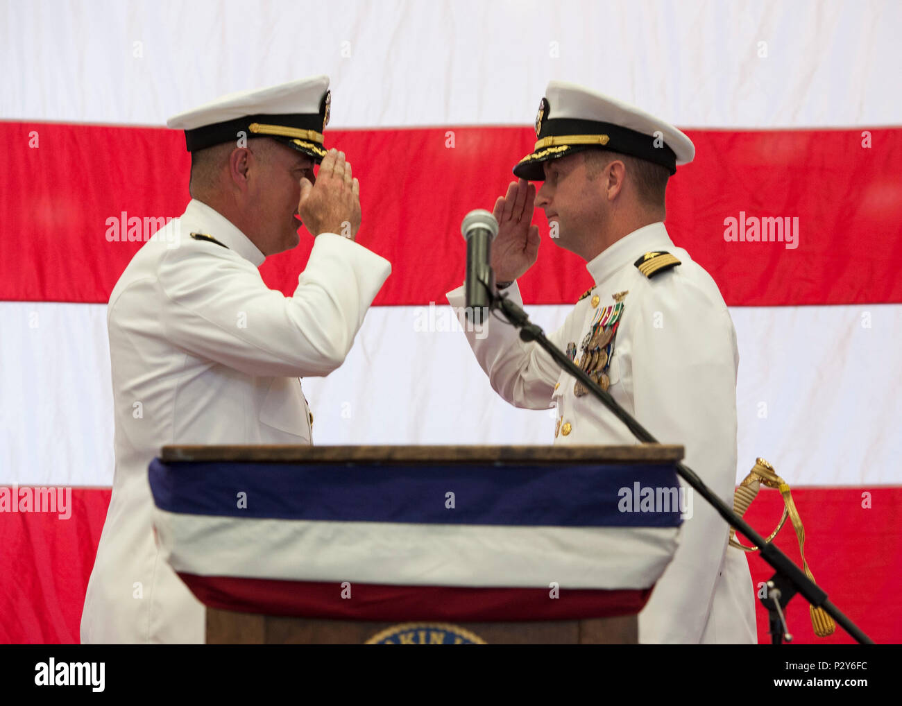 160804-N-LI768-387 SAN DIEGO (Aug. 4, 2016) – Incoming USS Makin Island (LHD 8) Commanding ...