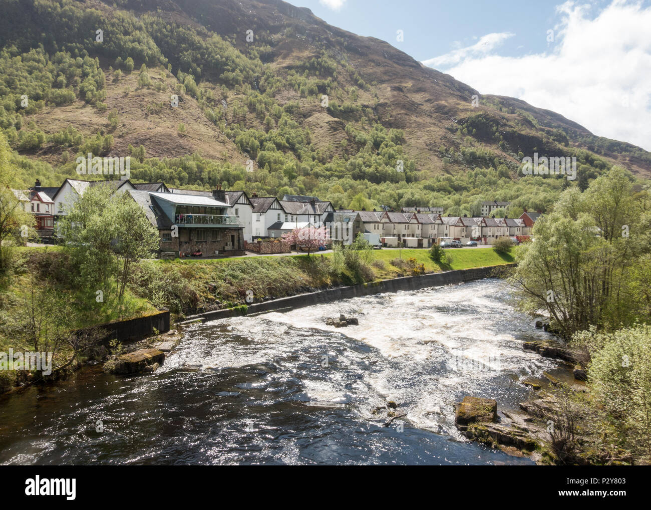 Kinlochleven and the River Leven, with the Highland Getaway Inn on the ...