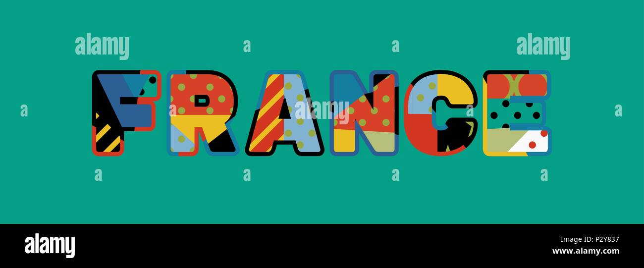 The word FRANCE concept written in colorful abstract typography. Vector ...