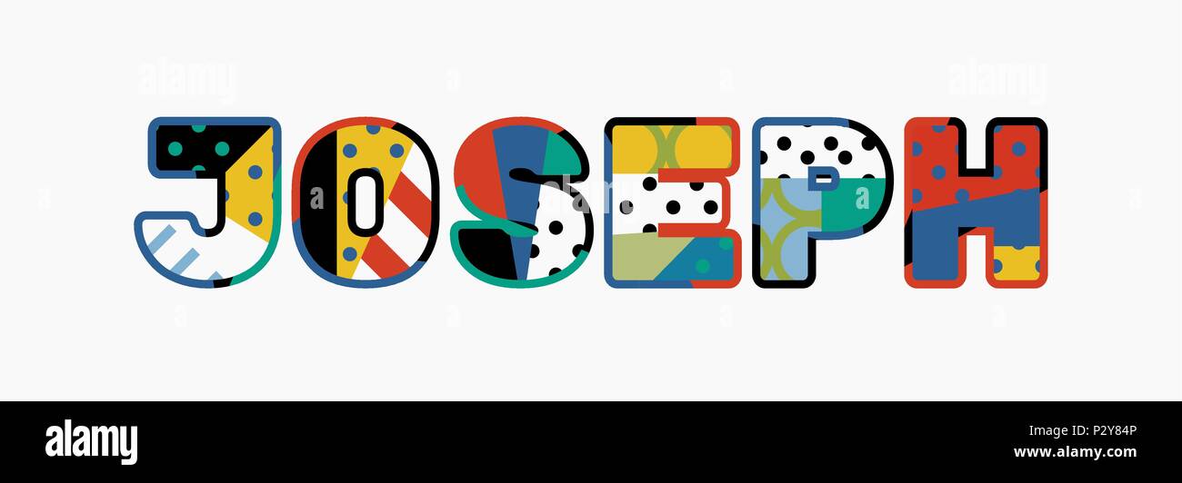 The name JOSEPH concept written in colorful abstract typography. Vector ...
