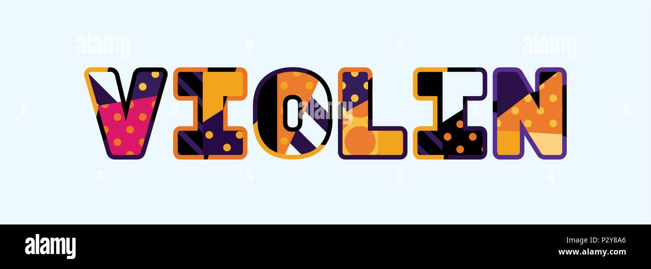 The word VIOLIN concept written in colorful abstract typography. Vector ...