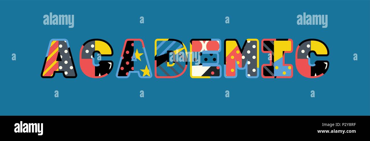 The word ACADEMIC concept written in colorful abstract typography ...