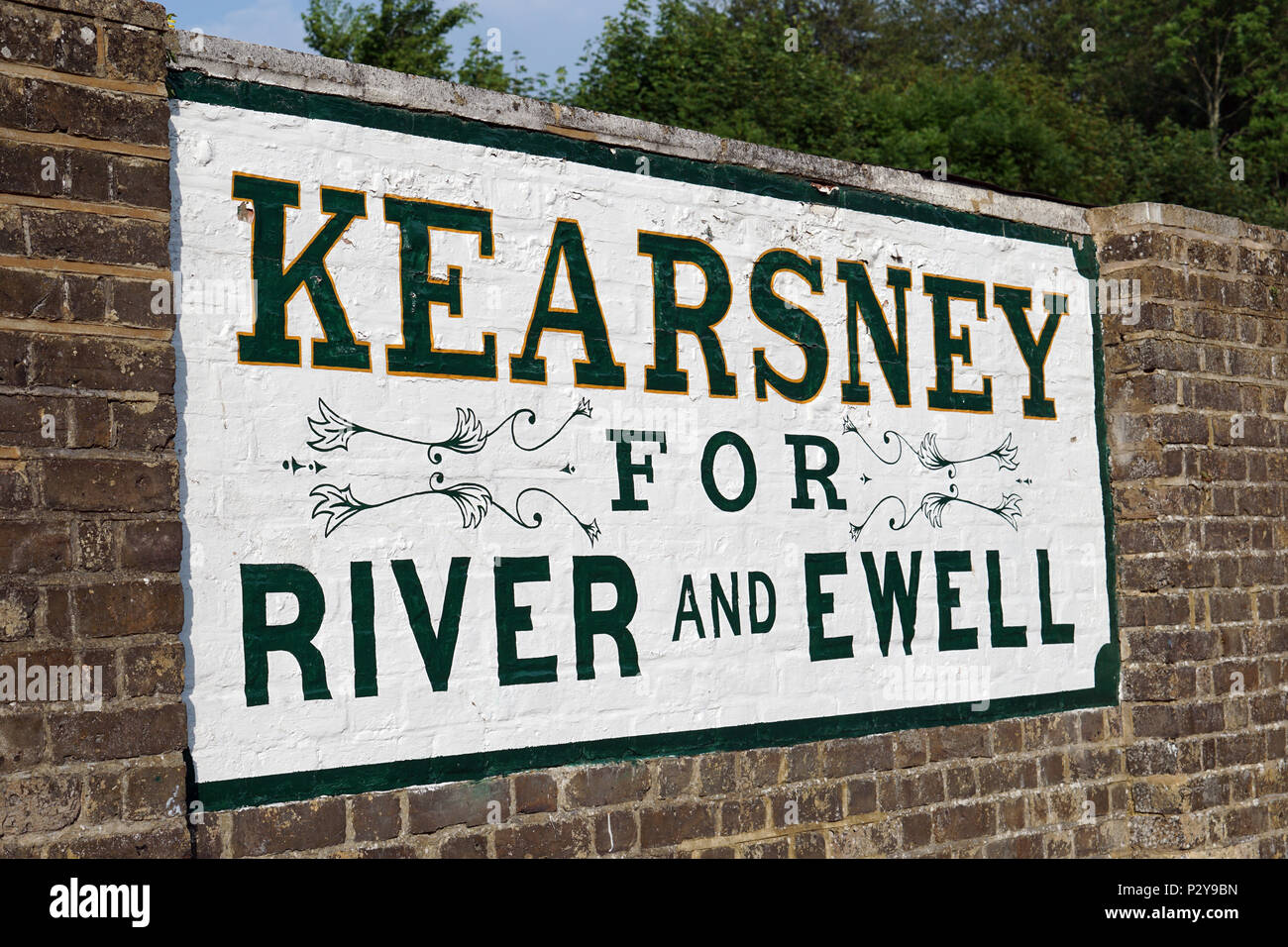 Painted Sign at Kearsney Rail Station Stock Photo - Alamy
