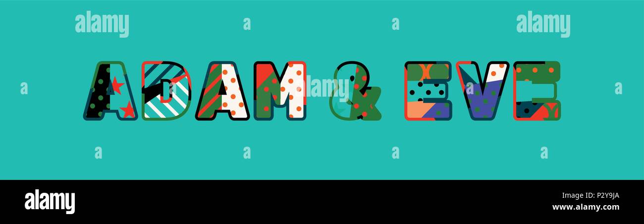 The names ADAM & EVE concept written in colorful abstract typography ...