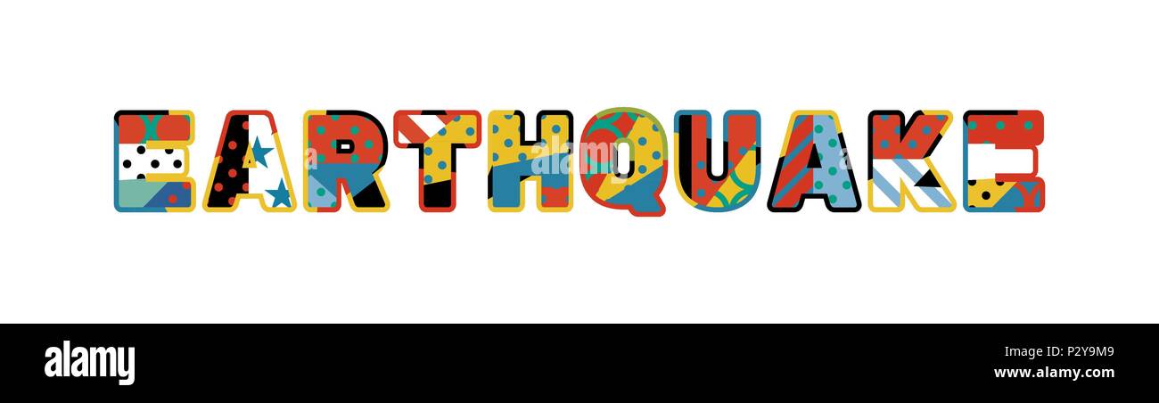 Earthquake word letterpress Stock Vector Images - Alamy