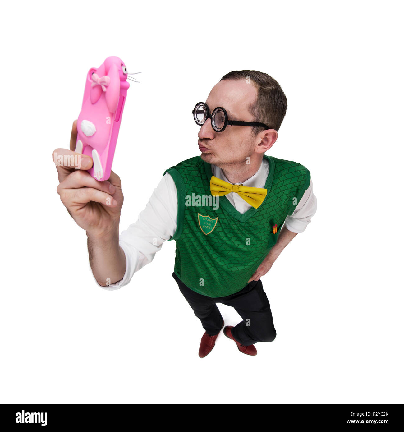 Geek teacher isolated on white hi-res stock photography and images - Alamy