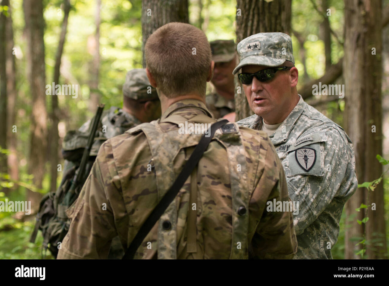 Indiana State Adjutant General Maj. Gen. Courtney Carr speaks with 1st ...