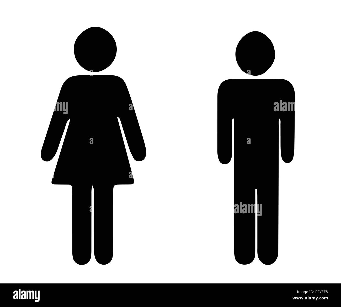 Black Silhouette Man And Woman Vector Wc Toilet Icons Stock Vector