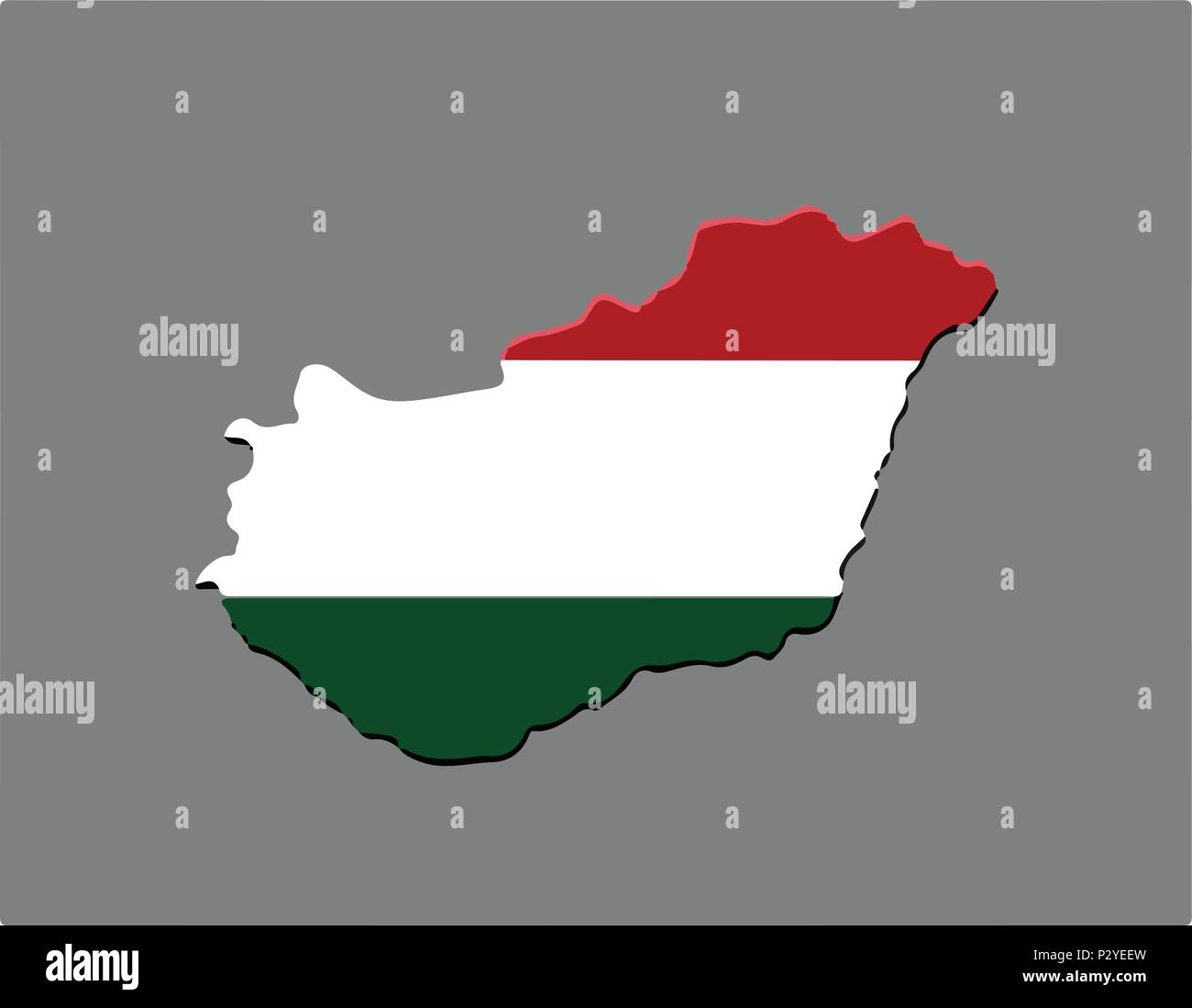 Hungary country vector illustration with the hungarian flag Stock ...