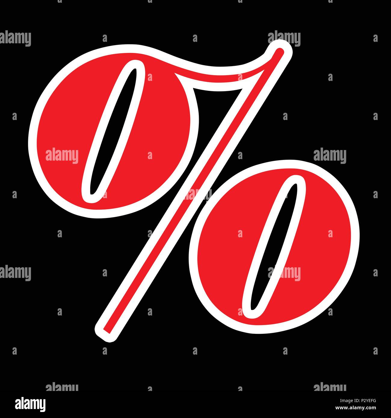 red percentage symbol vector on black background Stock Vector Image ...