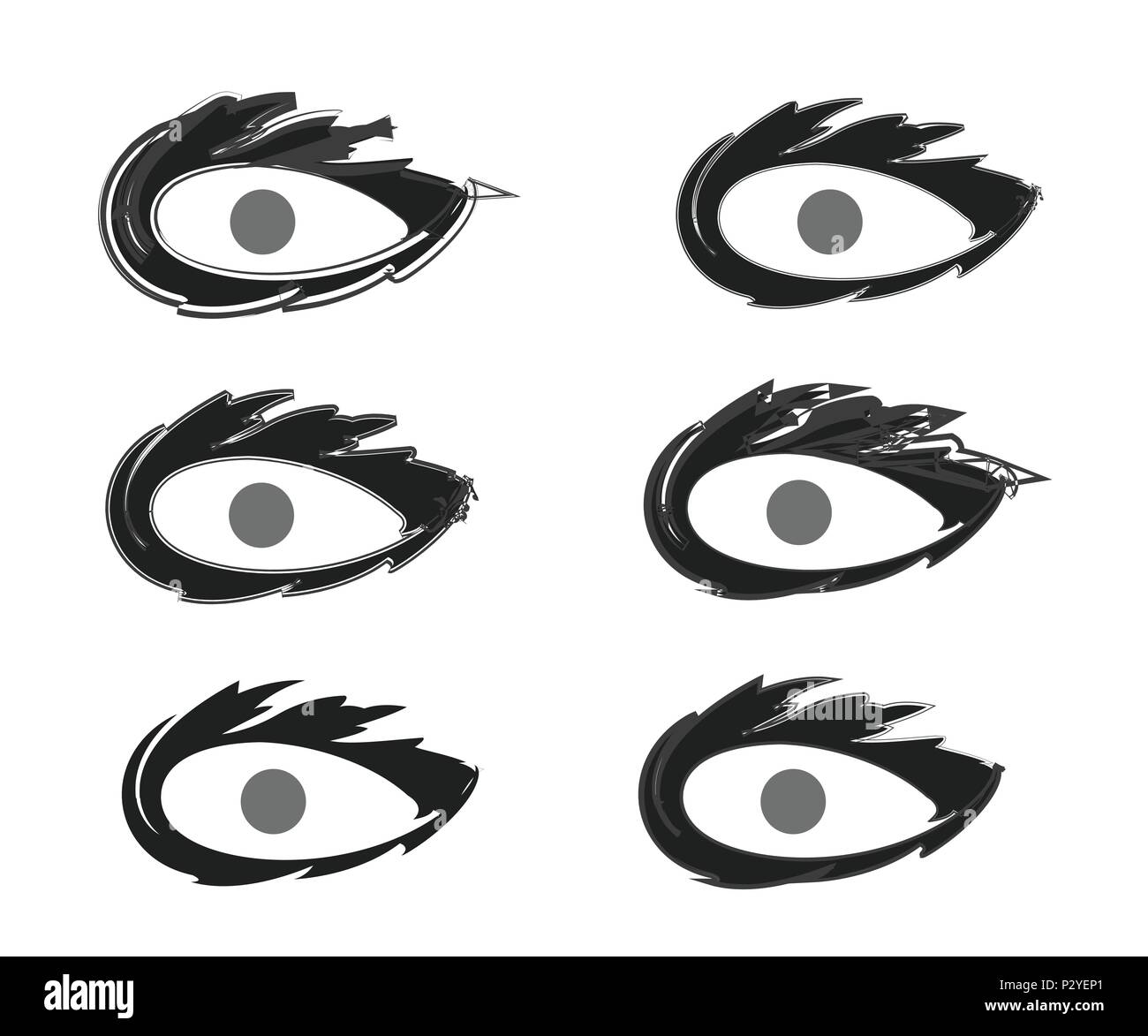 set of six black evil eyes vector Stock Vector Image & Art - Alamy
