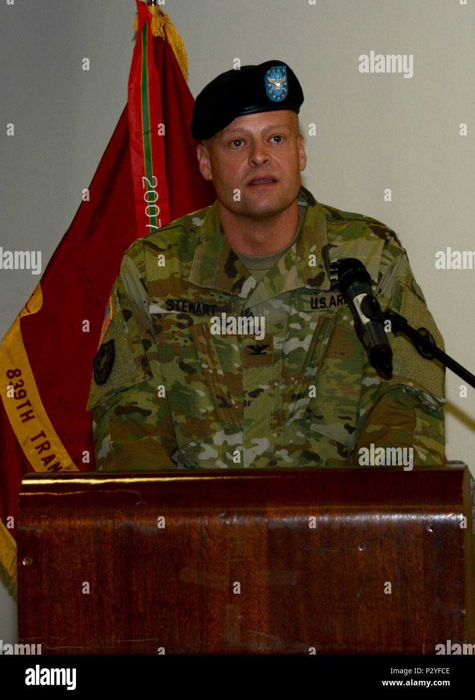 U.S. Army Col. Curt L. Stewart, 598th Transportation Brigade commander ...