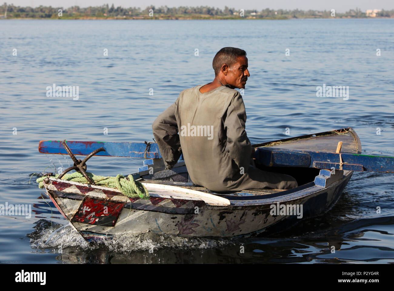 Rowing Along the Nile Stock Photo - Alamy
