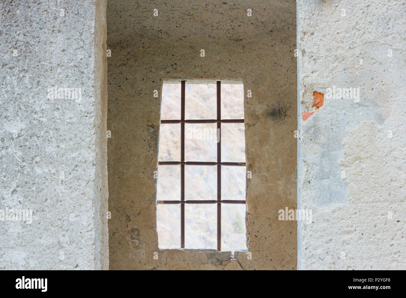 detail of a the sentinel room with the window with security grating of ...