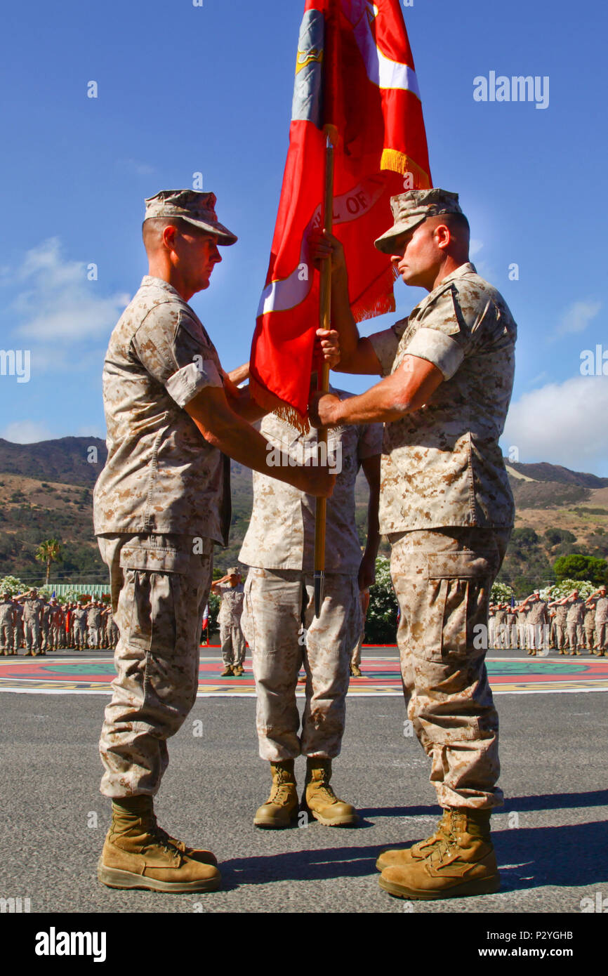 U.S. Marine Corps Lt. Col. Lance A. Jackola, outgoing Commanding ...