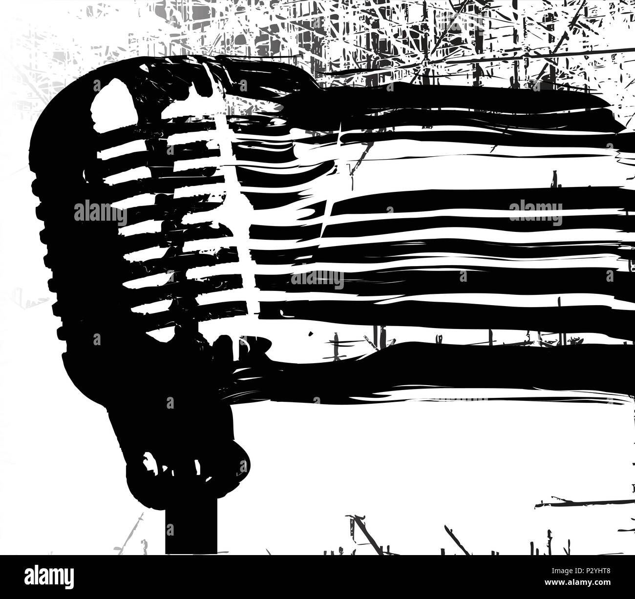 Microphone over white Stock Vector Images - Alamy