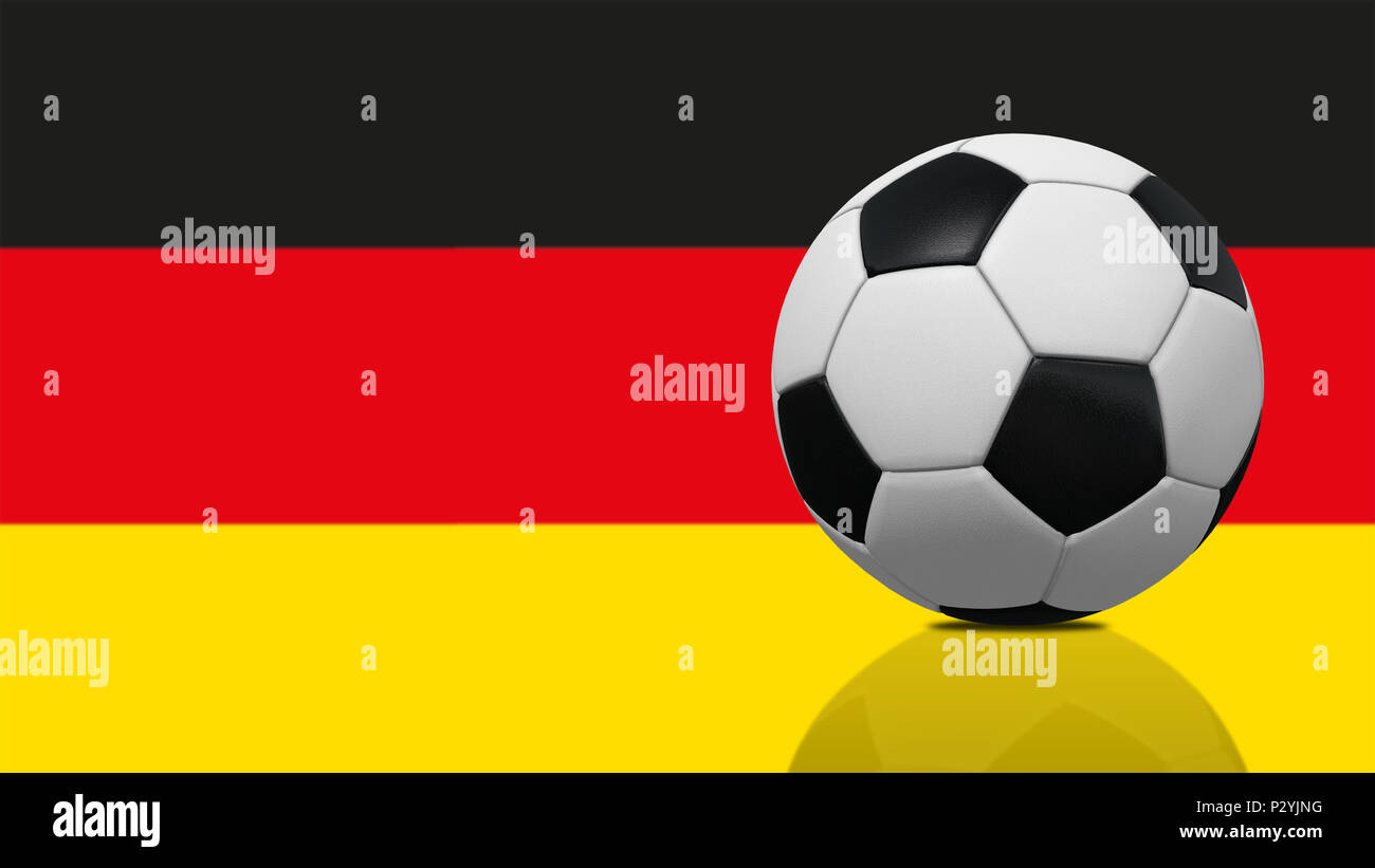 Realistic soccer ball on Germany flag background Stock Photo - Alamy