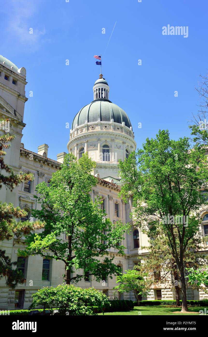Indianapolis, Indiana, USA. Thie Indiana State Capitol Building in ...
