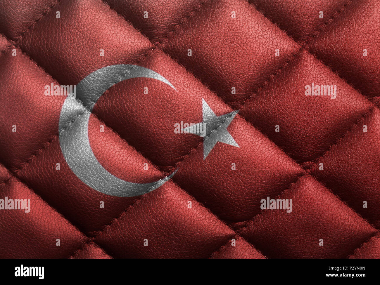 Turkish flag on leather texture background close up Stock Photo - Alamy