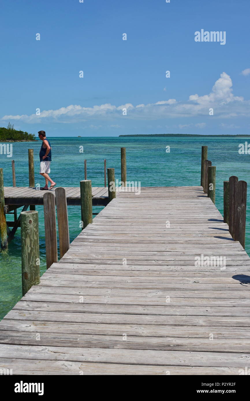 Turtle bay on Green Turtle Cay Island in the Bahamas. One of the ...