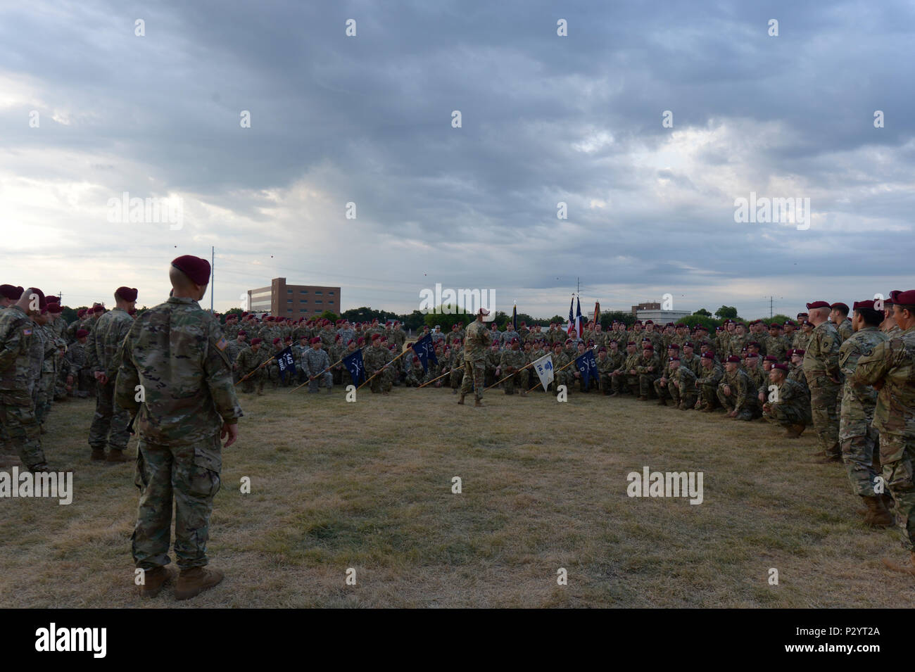 Battalion and Brigade leadership speak to Soldiers from the 1st ...
