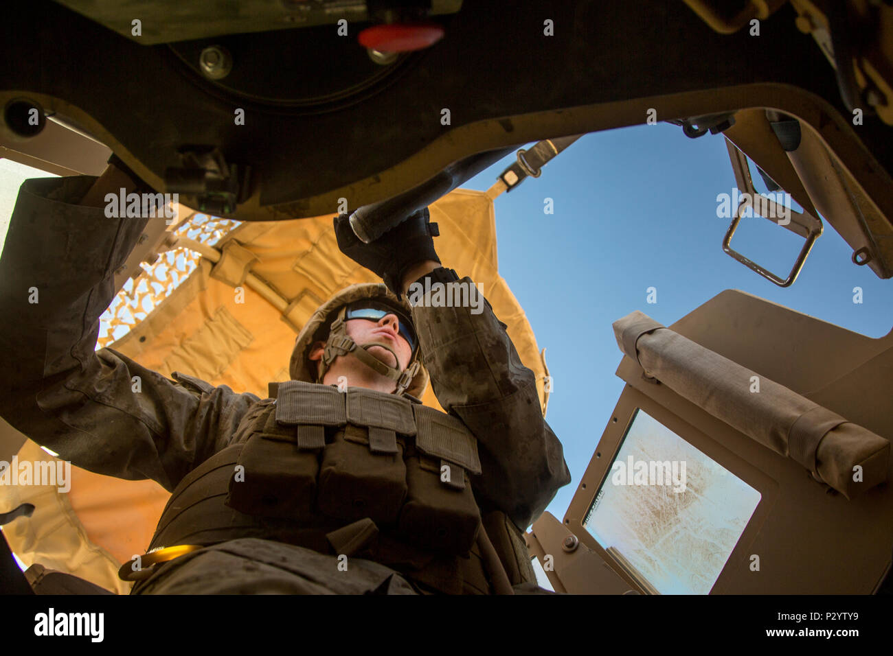 U.S. Marine Corps Lance Cpl. Joseph Staehle, rifleman, with 3rd Battalion, 7th Marine Regiment ...