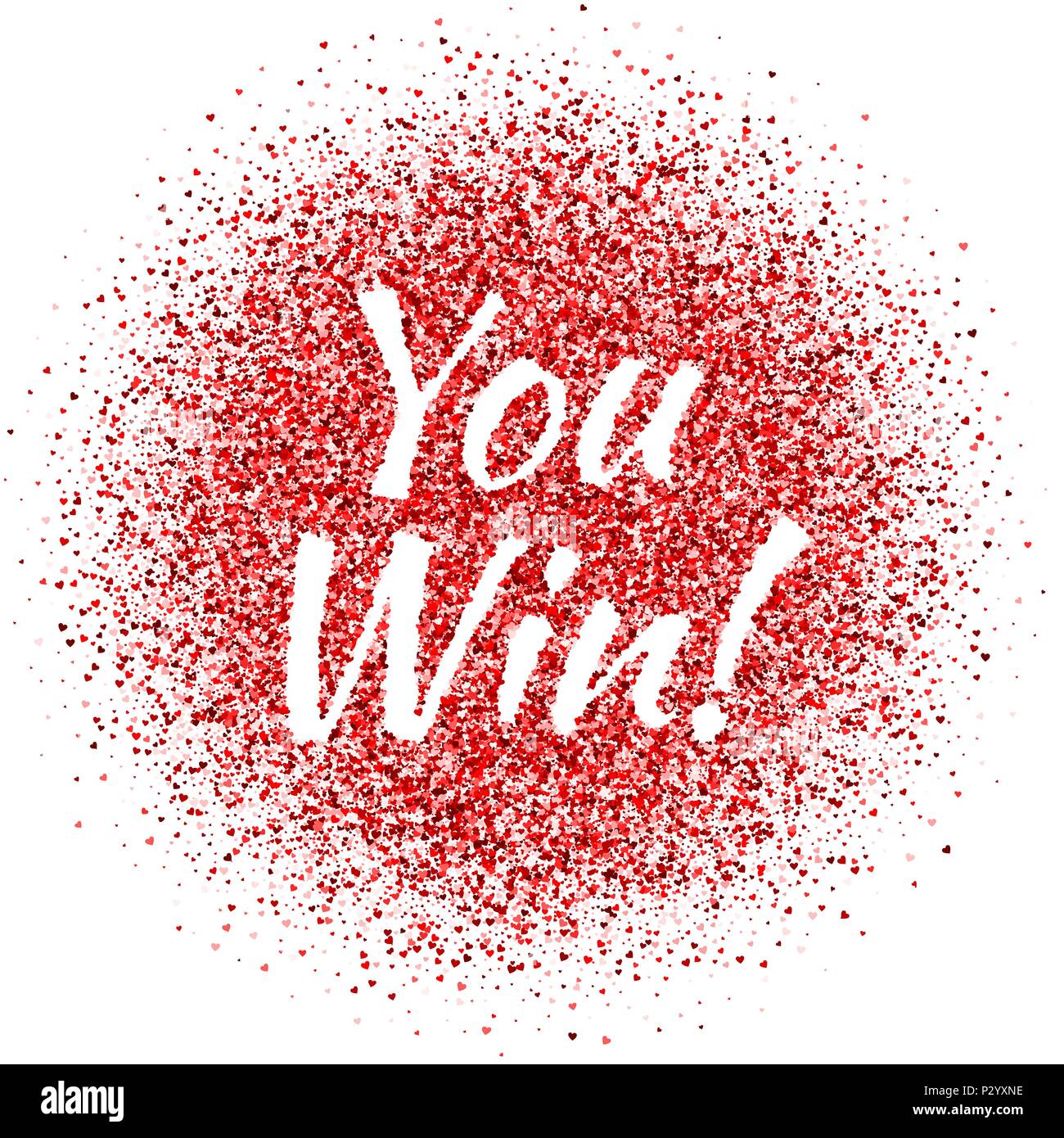 Red dust vector with You win sign. Sparkling text Stock Vector Image ...