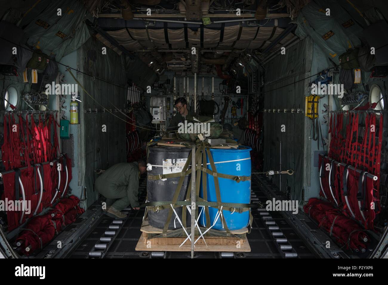 U.S. Air Force Senior Airman Angel Torres and Senior Airman Joel Eicher ...