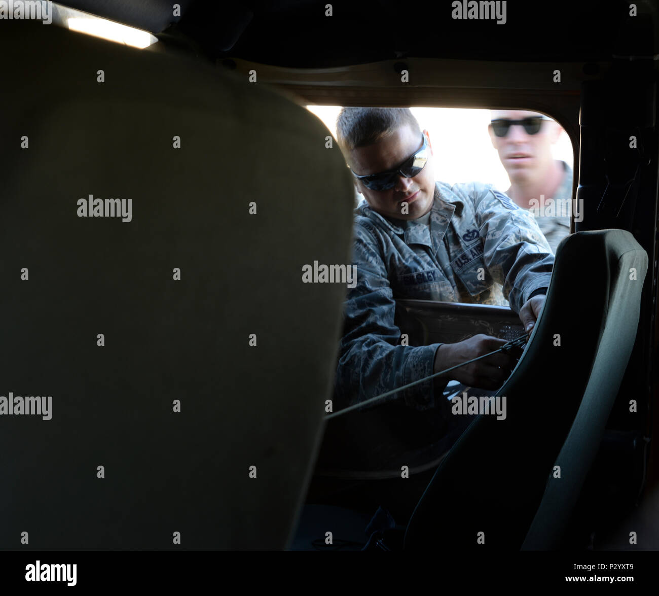 Tech. Sgt. Johnathon Silsley, 921st Contingency Response Squadron civil engineer, learns how to ...