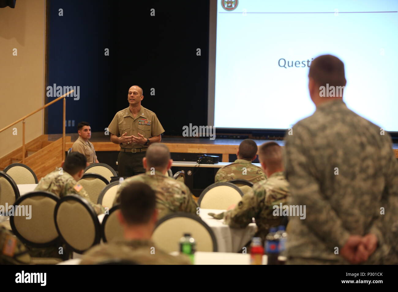 U.S Marine Corps Col. Lutz with 3D Marine Logistics Group teaches U.S ...