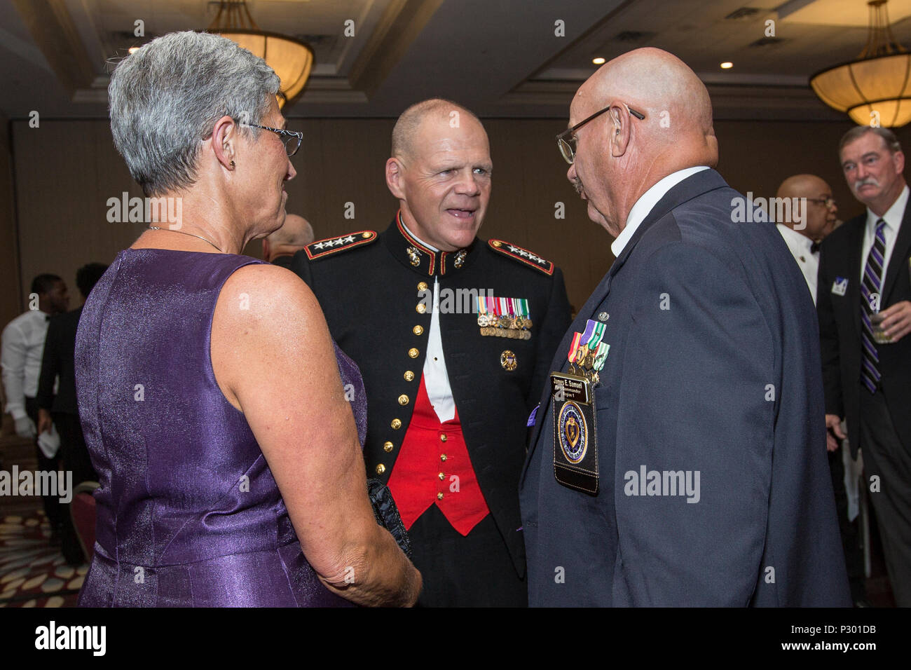 Commandant of the Marine Corps Gen. Robert B. Neller, center, and D ...