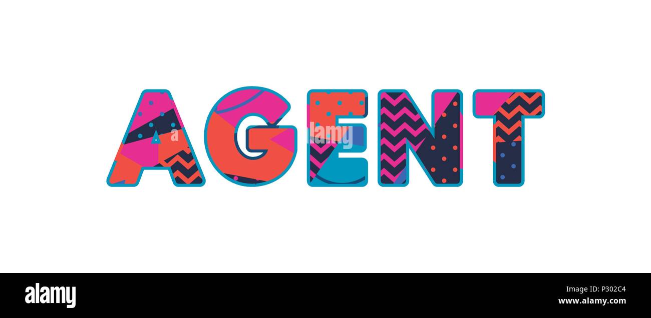 The word AGENT concept written in colorful abstract typography. Vector ...