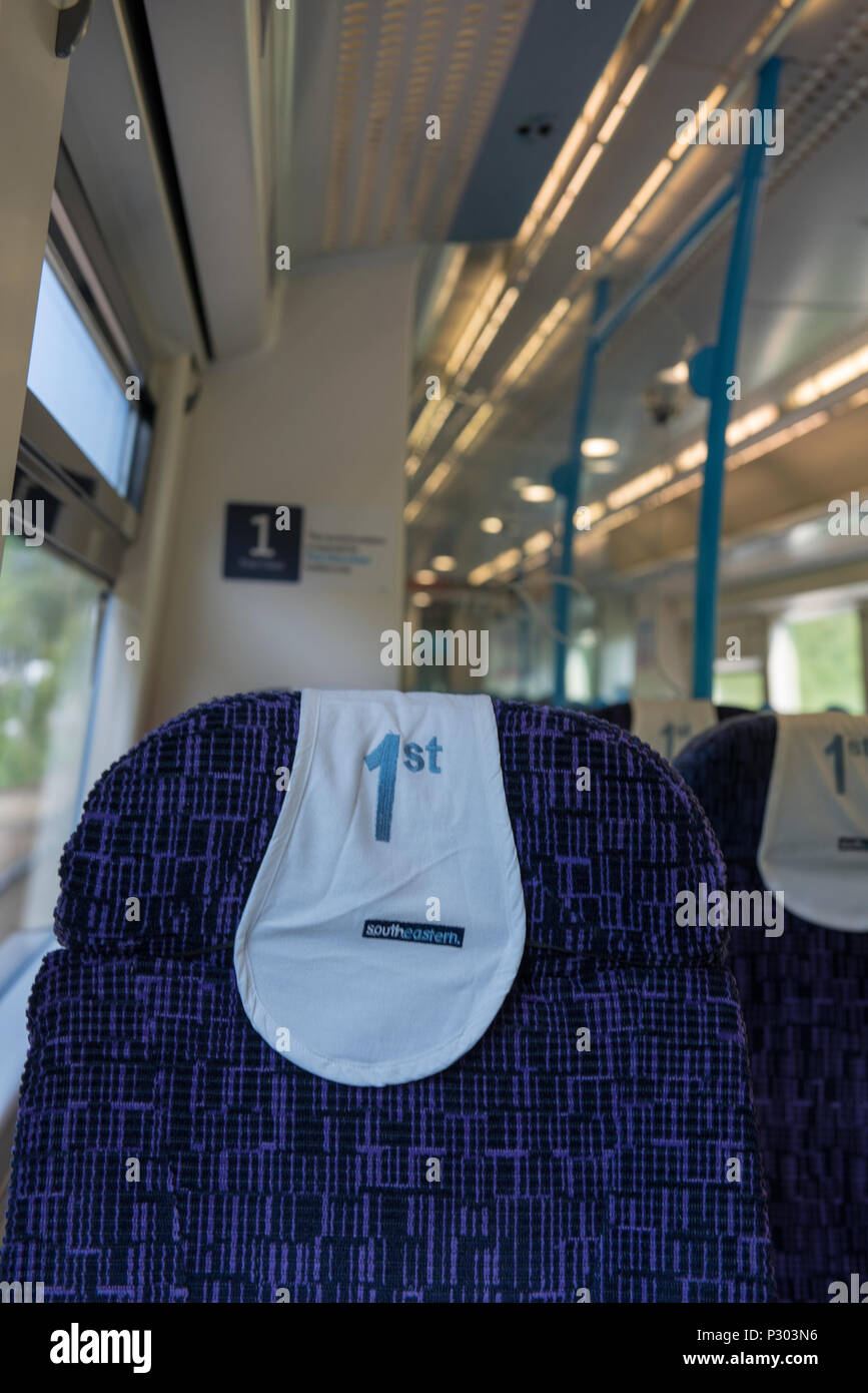 first class rail travel carriage seat Stock Photo - Alamy