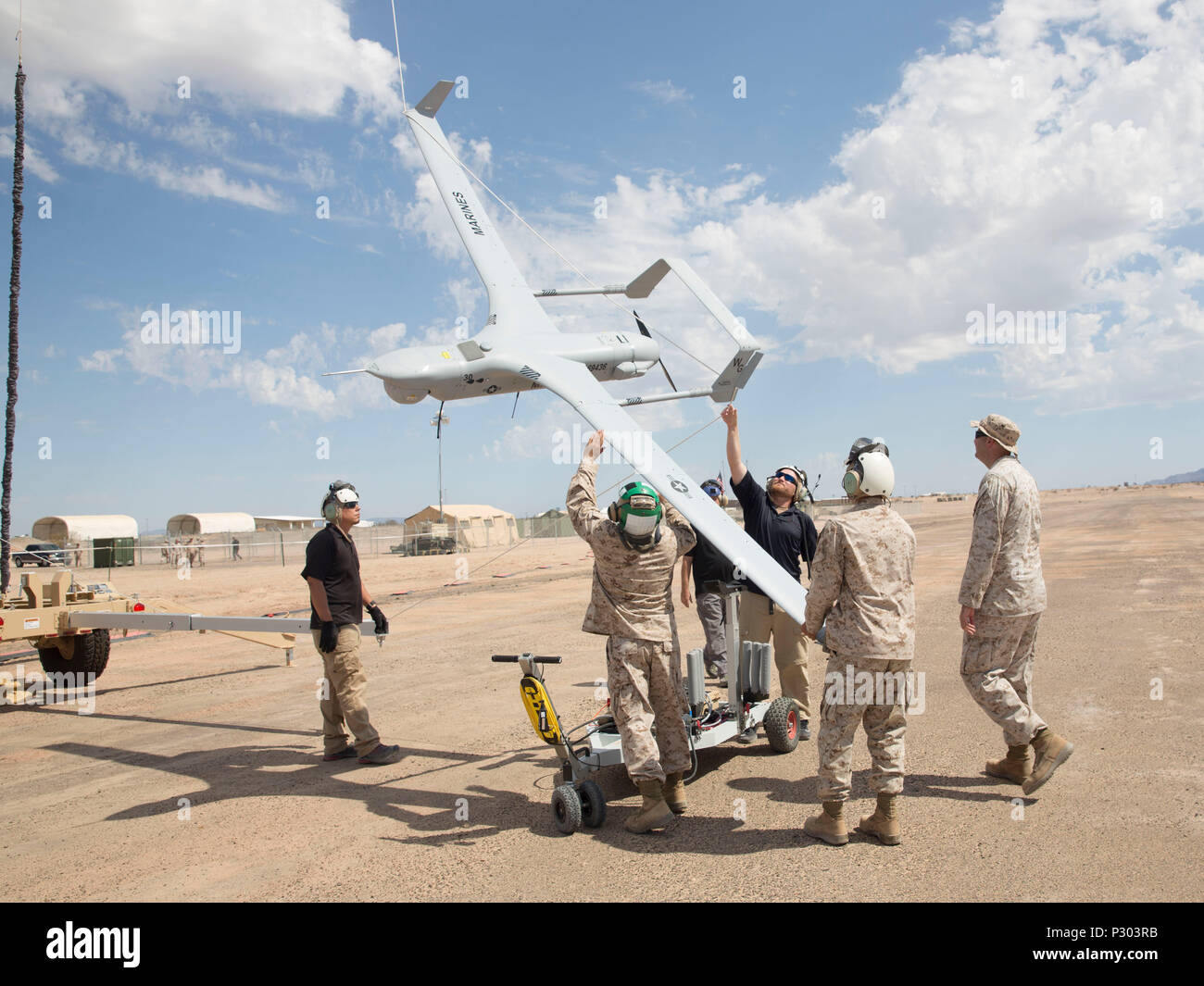 Marines with Marine Unmanned Aerial Vehicle Squadron (VMU) 1 recover ...
